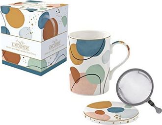 Easy Life COFFRET TISANIERE 35CL EN PORCELAINE AVEC FILTRE INOX SHAPES R0105 SHAP