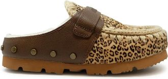 Mou Slipper & Pantoletten - Fw431009d Winter Bio Ponyskin Leather Wool Rubber - Gr. 36 (EU) - in Braun - f&uuml;r Damen