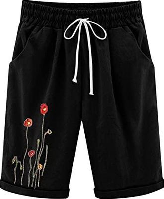 Generic Bermuda Femme Ete Fluide Short De Sport Chic Large Fluide Pas Cher Shorts et Bermudas Habillé Femmes Grande Taille Élastique Confortable Ample Mode Sp