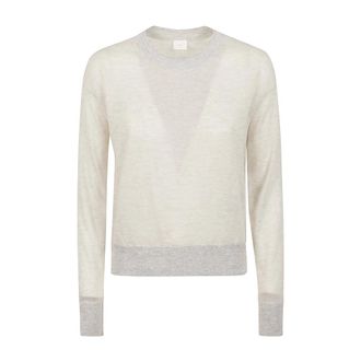 C.T. Plage Kaschmir Pullover mit Rundhalsausschnitt - - Knitwear - Damen - Grau - XS