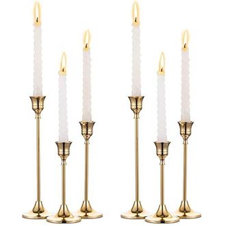 Nuptio Chandeliers Dor&eacute; Bougeoirs 6 Pi&egrave;ces en Laiton Mariage D&eacute;coratifs Vintage et Modernes pour Chandelier pour Manteau de Table Cadeau de Pendaison de Cr&eacute;m