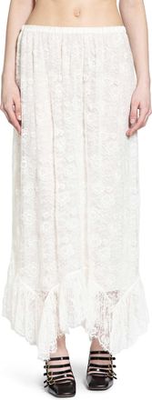 Chloé Ruffled Midi Skirt in floral Silk jacquard