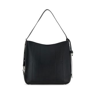 Hogan Femme, Sacs, Noir, Taille: ONE Size Sac bandoulière en cuir noir avec fermeture magnétique