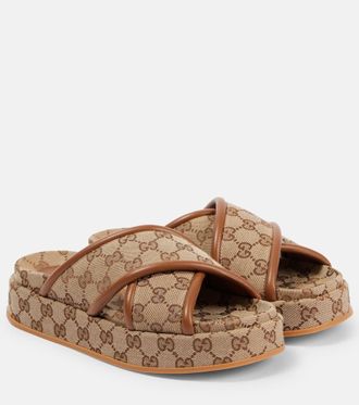 Gucci Mules Clarice GG en toile