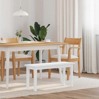 vidaXL Vidaxl - Banc 90 cm blanc bois dh&eacute;v&eacute;a massif - Dimensions 90 x 30 x 45 cm - Capacit&eacute; 110 kg - Si&egrave;ge dappoint &eacute;l&eacute;gant pour int&eacute;rieur