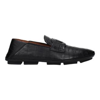 Dolce & Gabbana Leder Slip-On Loafers - - Shoes - Herren - Schwarzk - 39 EU