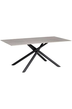 MID.YOU Mid.you Esstisch, Grau, Metall, Keramik, rechteckig, konisch, 90x76x180 cm, Esszimmer, Tische, Esstische, Esstische Keramik