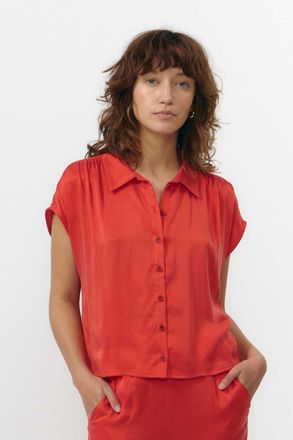 Suite13lab Damen vegan Hemd Sur Rot