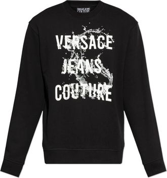 Versace Jeans Couture Homme, Sweatshirts et sweats &agrave; capuche, Noir, Taille: 2XL SweaT-shirt Imprim&eacute; en Jersey de Coton