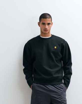 Carhartt Work in Progress American Script - Sweatshirt in Dunkelgr&uuml;n