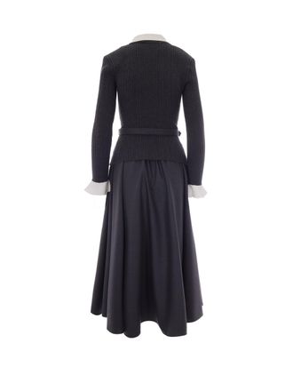 Self Portrait Womens Dress Ribbed Knit Grey Main: Polyamide Evening Suits