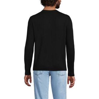 Lands End Merino-Pullover mit Rundhals, Herren, Gr&ouml;&szlig;e:56-58 regular, Schwarz, Wolle, by Lands End