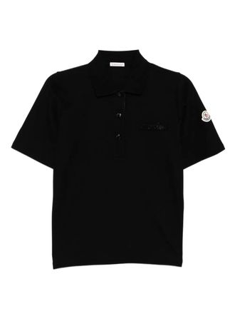 Moncler polo à logo brodé - Noir