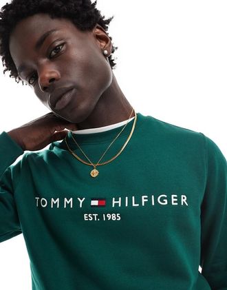 Tommy Hilfiger Sweat coupe classique - Vert bleu