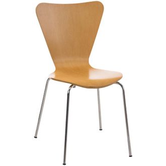 Clp Chaise &agrave; manger empilable en bois et cadre en m&eacute;tal chaise &eacute;l&eacute;gante diverses couleurs Couleur : Naturel