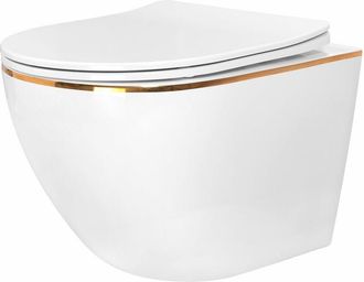Rea wc sch&uuml;ssel randlos carlo mini white flat gold edge