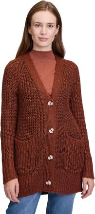 Cartoon Damen Strick-Cardigan mit V-Ausschnitt 44, Brown/Gold