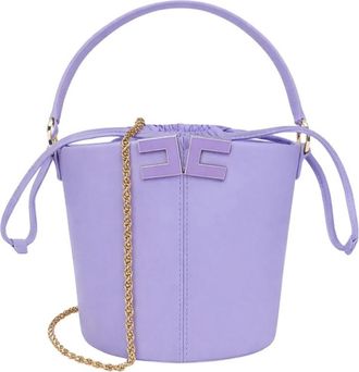 Elisabetta Franchi Femme, Sacs, Violet, Taille: ONE Size Sac Seau Avec D&eacute;tail Logo