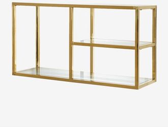 Sklum Étagère Murale en Verre et Acier Amelia SKLUM Doré