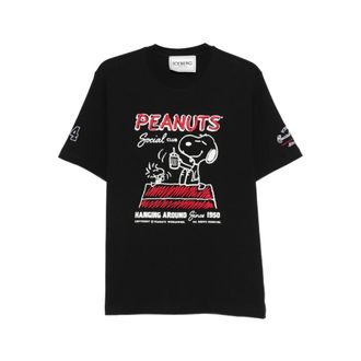 Iceberg Peanuts Besticktes T-Shirt mit Rundhalsausschnitt und kurzen &Auml;rmeln - - Tops - Herren - Schwarzk - S