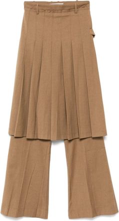 Rokh pantalon à design plissé - Marron