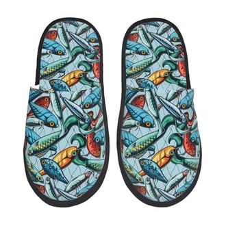 Generic Pantoufles DH&ocirc;tel App&acirc;ts De P&ecirc;che Color&eacute;s Portative Pantoufles De Maison Cozy Chaussons Pour Chambre Int&eacute;rieur Spa M