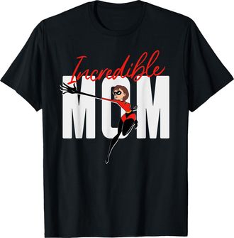 Pixar Unisex Erwachsene T-Shirt - The Incredibles - Schwarz - Langarm - Klassische Passform - Cartoon-Muster - Elastigirl - Incredible Mom - S