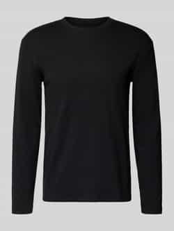 Tom Tailor Denim Regular Fit Langarmshirt aus geripptem Baumwoll-Mix