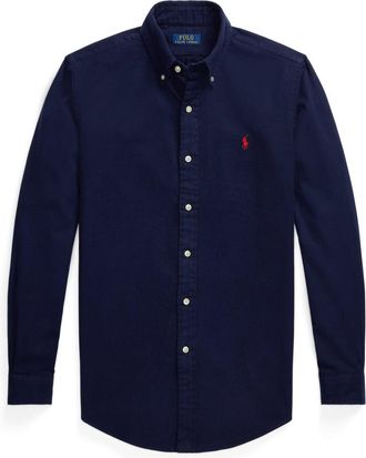 Ralph Lauren Flanellhemd mit Logo-Aufnäher, Custom Fit in