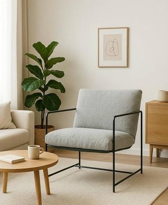 Dmora Sessel Poplar Grau Armlehnen Belastung 120 kg