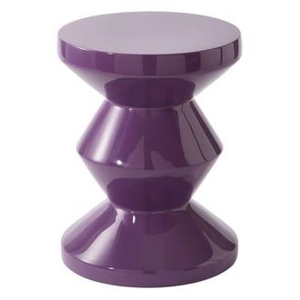 Pols Potten Tabouret Zig Zag - Violet - Polyester laqué