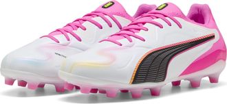 Puma Chaussures de football KING 20 PRO FG/AG Unisexe, Chaussures, Blanc, 40.5
