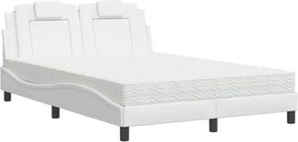 vidaXL Bett Viana mit Matratze Weiß 120x200 cm Kunstleder vidaXL