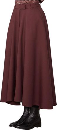 Officine Générale Femme, Jupes, Brun, Taille: 42 FR Jupe en Laine Bordeaux Foncé