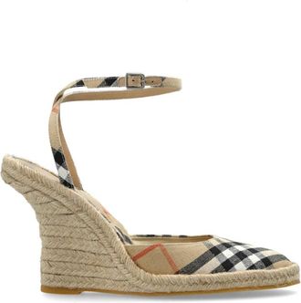 Burberry Femme, Chaussures, Beige, Taille: 37 1/2 EU Mews Wedge Espadrilles