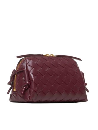 Bottega Veneta Womens Concert Bag Intrecciato Bordeaux Lambskin