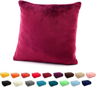 Heimtexland Flanell Kuschel Kissen Super Soft Dekokissen Plüsch Typ380 Kissenhülle Bordeaux 40x40 cm
