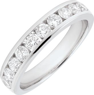 Edenly Trauring Weißgold Halbpavé - Kanalfassung - 0.67 Karat - 10 Diamanten