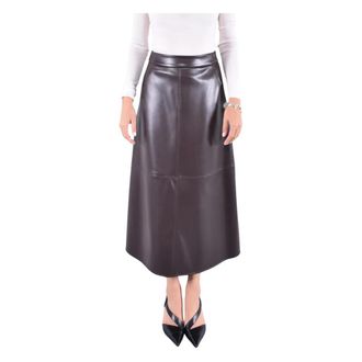 Max Mara Midi-Rock in Lederoptik - - Skirts - Damen - Braun - XS