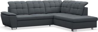 Selsey Jamaal - Ecksofa mit Schlaffunktion und Stauraum, rechtsseitig, dunkelgrau - Selsey