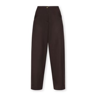 Elena Miro Cropped Flanellhose - - Trousers - Damen - Braun - M