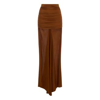 Elisabetta Franchi Rock aus Cr&ecirc;pe-Jersey - - Skirts - Damen - Braun - L