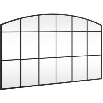 vidaXL Wandspiegel Schwarz 100x60 cm Gewölbt Eisen Vidaxl