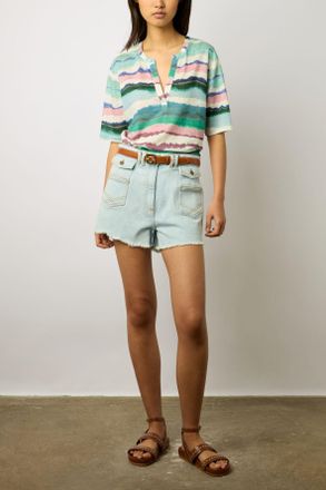 Gerard Darel T-shirt col tunisien en lin - MAORIE - Lychen