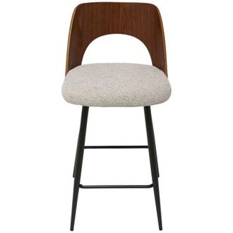 Signature Chaise de comptoir en tissu beige L45 cm - austin