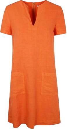 Aspesi robe courte en lin - Orange