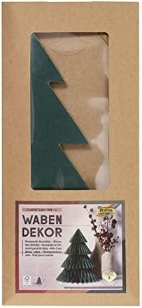 Folia 49201 - Wabendekor Classic XMAS Tree, Weihnachtsanhänger, Höhe ca. 32 cm, faltbare Weihnachtsdeko für innen