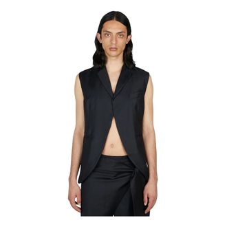 AARON ESH Cut Away &Auml;rmelloser Blazer - - Suits - Herren - Schwarzk - M