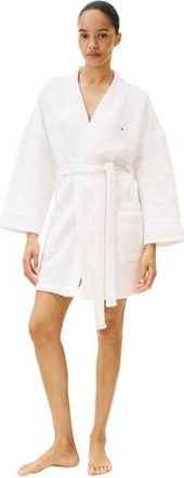 Tommy Hilfiger Peignoir Femme Gift Quilted Robe Court, Ivoire (Ivory), S