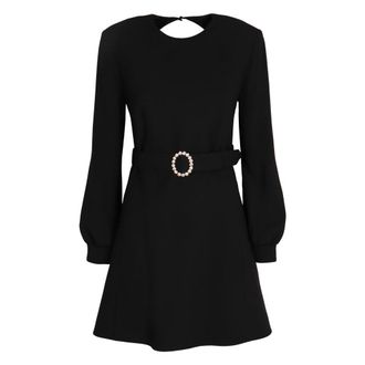 Saint Laurent Schickes Kreppkleid mit Verstellbarem G&uuml;rtel - - Dresses - Damen - Schwarzk - S